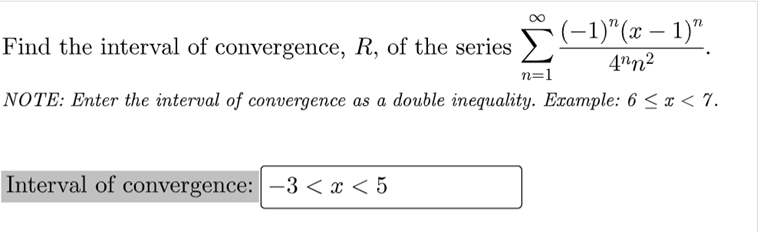 Solved Find the interval of convergence, R, of the series | Chegg.com