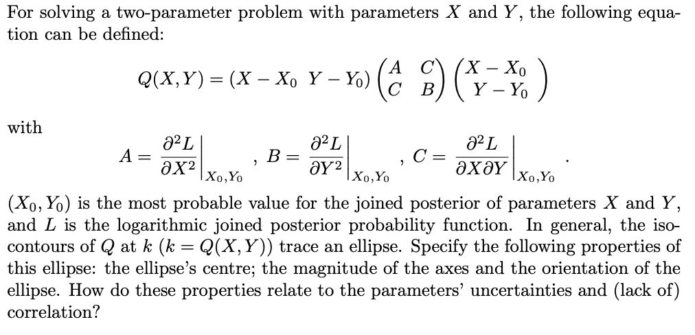 Solved For solving a two-parameter problem with parameters X | Chegg.com