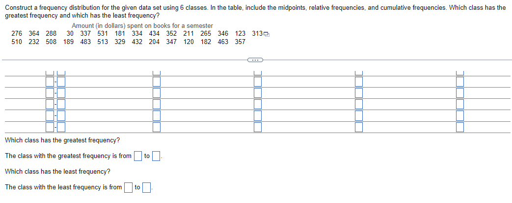 Solved Construct a frequency distribution for the given data | Chegg.com Solved Construct a frequency distribution for the given data | Chegg.com
