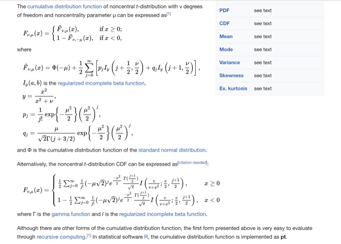 Derive a formula for the OC Curve of the T test in | Chegg.com