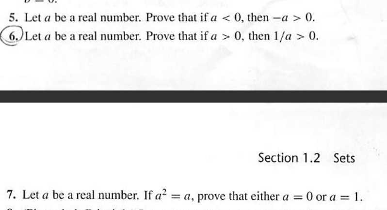 Solved 5. Let a be a real number. Prove that if a