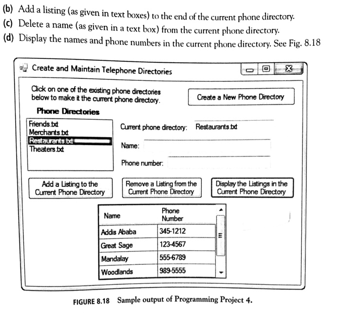 Solved 4. Create and Maintain Telephone Directories. Write a | Chegg.com