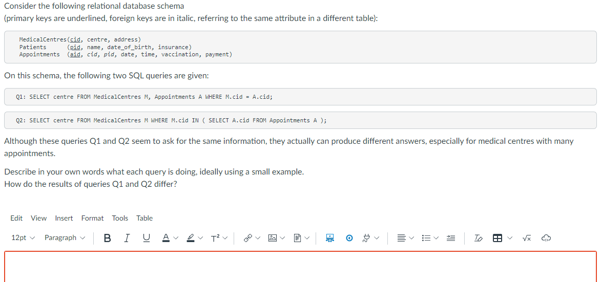 Solved Consider the following relational database schema | Chegg.com