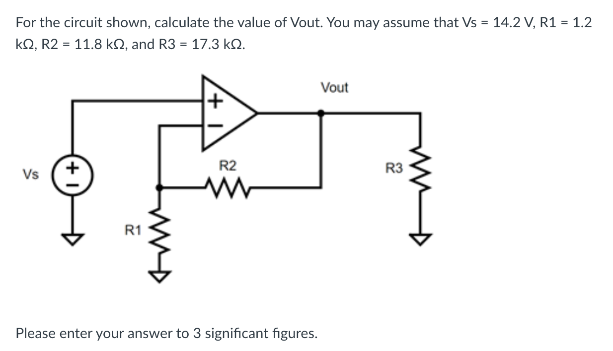Solved For the circuit shown, calculate the value of Vout. | Chegg.com