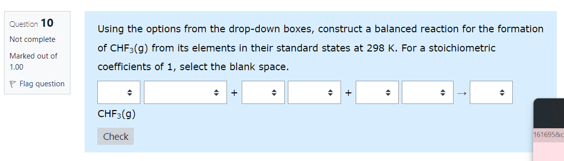 Solved Using the options from the drop-down boxes, construct | Chegg.com