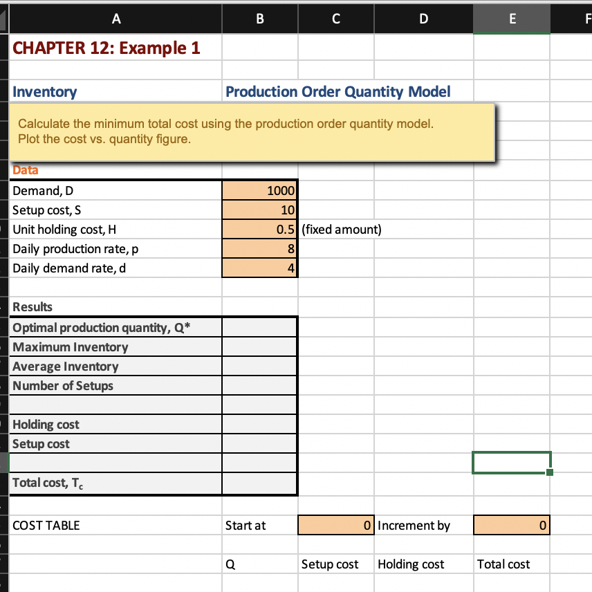 Solved DE CHAPTER 12: Example 1 Inventory Production Order | Chegg.com