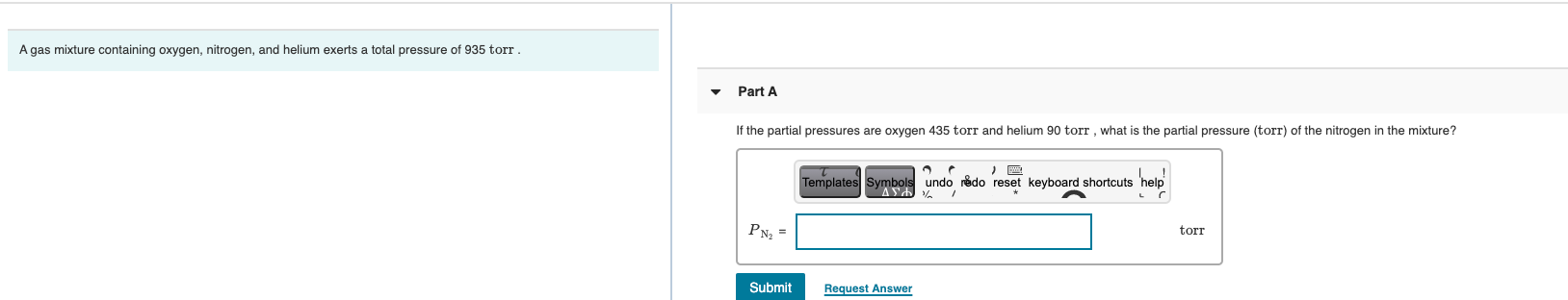 Solved A gas mixture containing oxygen, nitrogen, and helium | Chegg.com