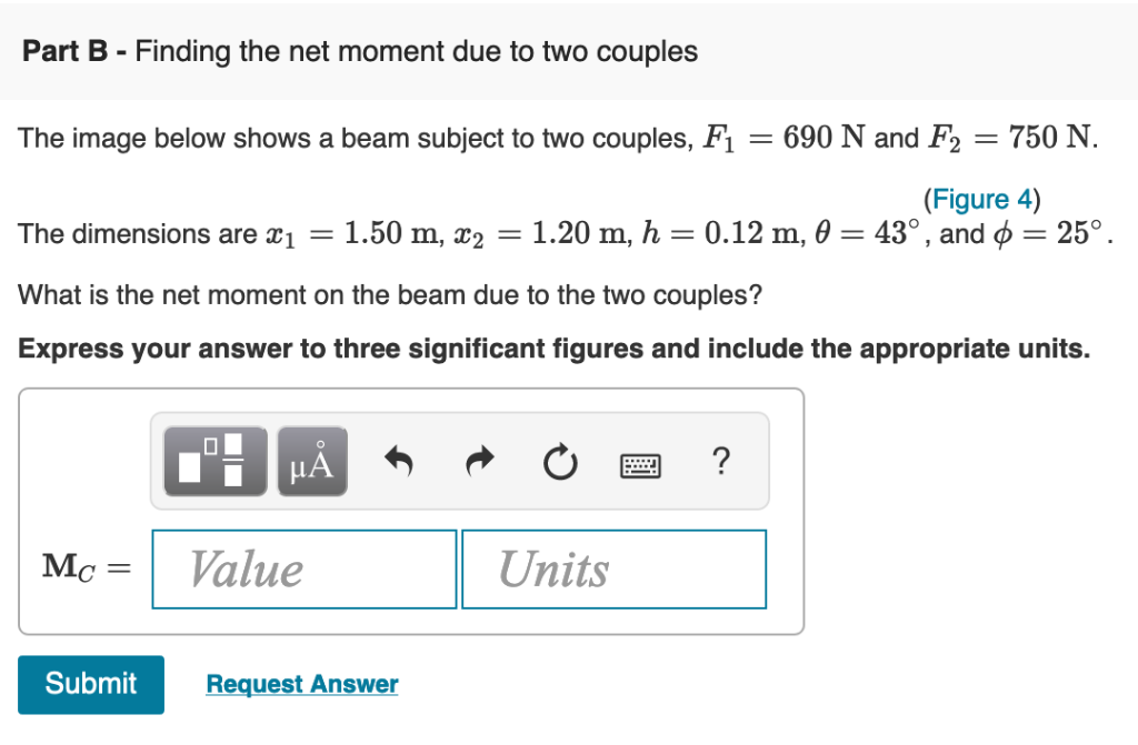 Solved - Part A - Finding the moment of a simple couple A | Chegg.com