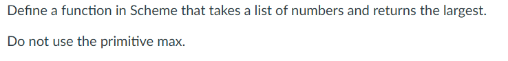 Solved Define a function in Scheme that takes a list of | Chegg.com