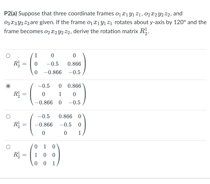 Solved P2(a) Suppose that three coordinate frames | Chegg.com