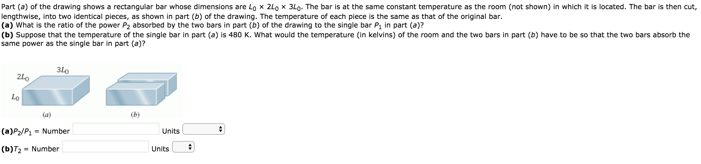 Solved Part (a) of the drawing shows a rectangular bar whose | Chegg.com