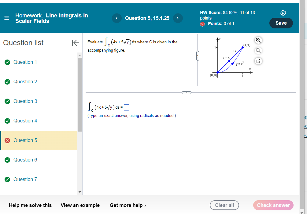 Solved Evaluate ∫C(4x+5y) ds where C is given in the | Chegg.com