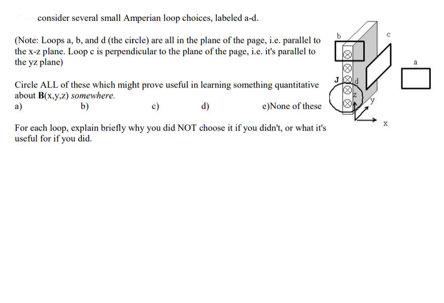 Solved consider several small Amperian loop choices, labeled | Chegg.com