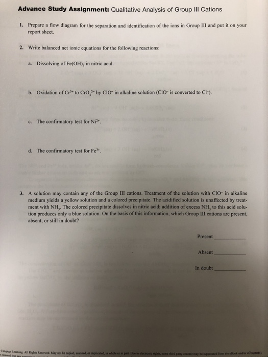 Solved Advance Study Assignment: Qualitative Analysis of | Chegg.com