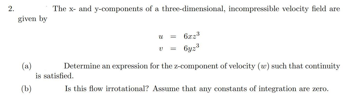 Solved 2. The x- and y-components of a three-dimensional, | Chegg.com