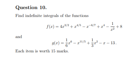 Solved Find indefinite integrals of the functions | Chegg.com