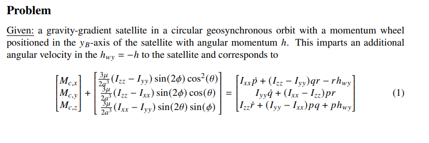 Solved Given: a gravity-gradient satellite in a circular | Chegg.com