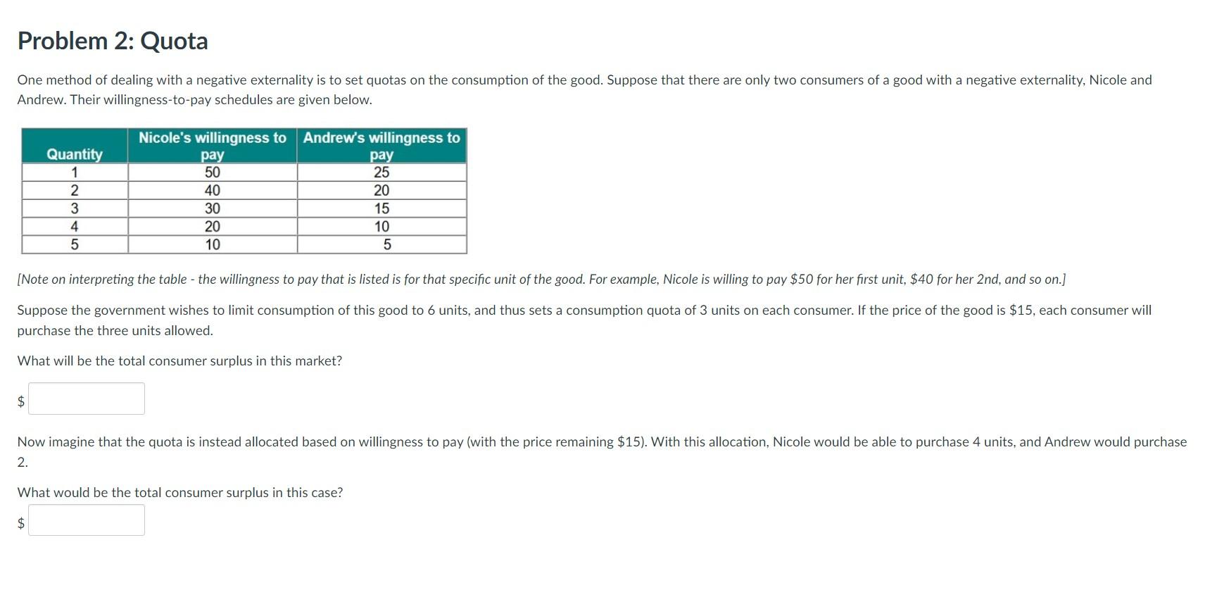 Solved Problem 2: Quota One method of dealing with a | Chegg.com