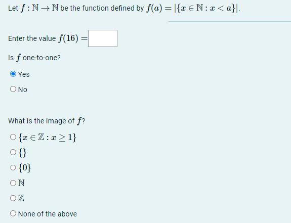 Solved Let f:N→N be the function defined by f(a)=∣{x∈N:x | Chegg.com