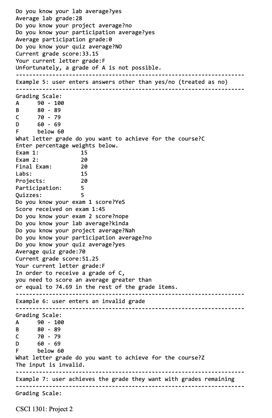 Solved Project 2: Grade Calculator Introduction This project | Chegg.com