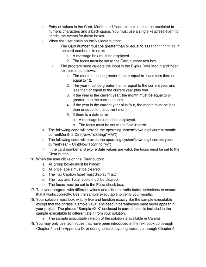 Visual Basic Radio Button Project SPECIFICATIONS You | Chegg.com