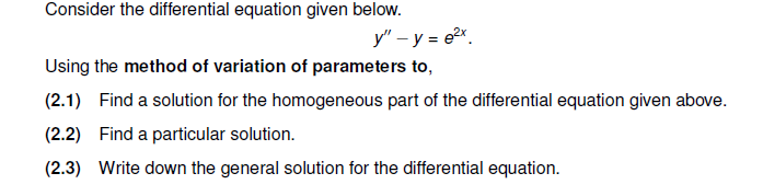 Solved Consider the differential equation given below. | Chegg.com