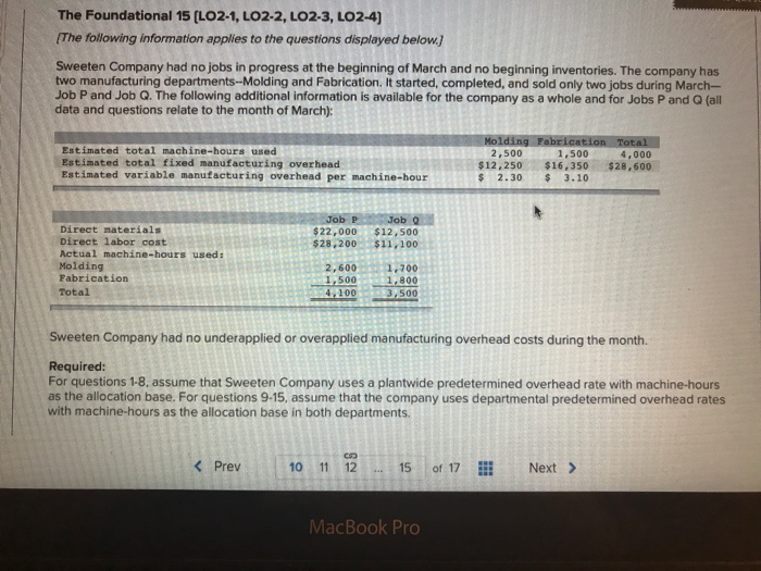 Solved The Foundational 15 (L02-1, LO2-2, LO2-3, LO2-4) The | Chegg.com
