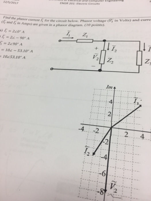 Solved 12/5/2017 ENGR 201: Electric Circuits Find the phasor | Chegg.com