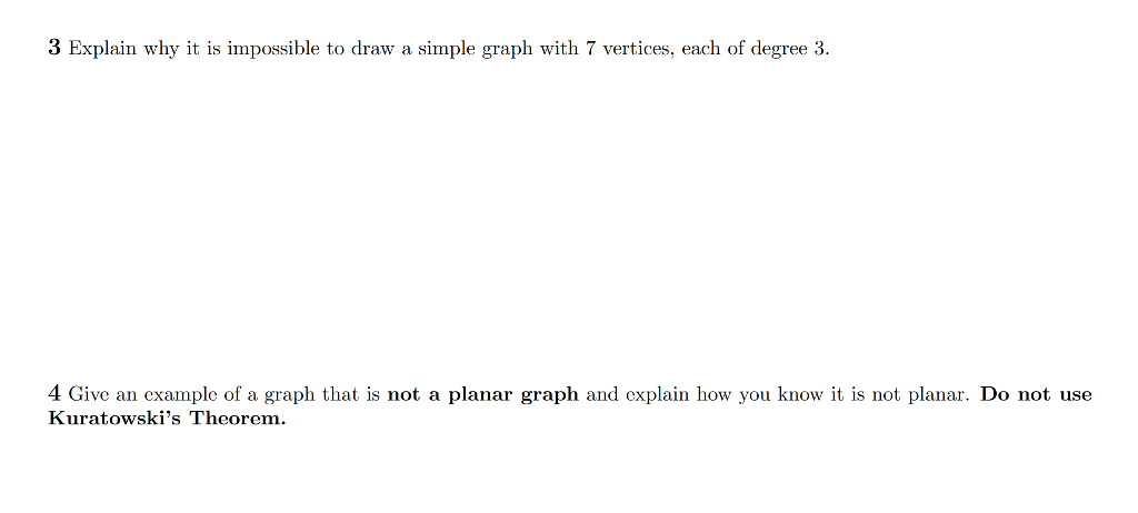Solved 3 Explain why it is impossible to draw a simple graph | Chegg.com