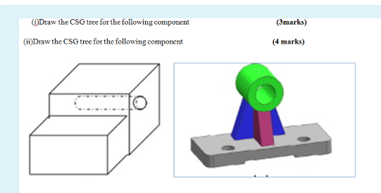 Solved 3marks 1draw The Csg Tree For The Following 