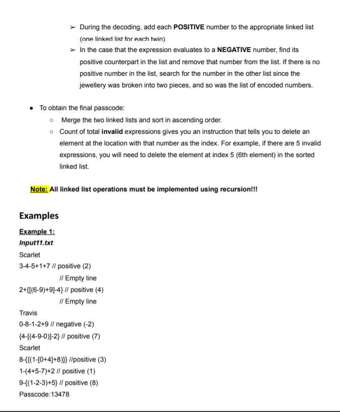 COSC2430 GA1: Recursion, Stack, Linked List | Chegg.com