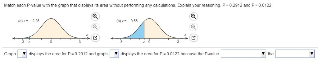Solved Match each P-value with the graph that displays its | Chegg.com