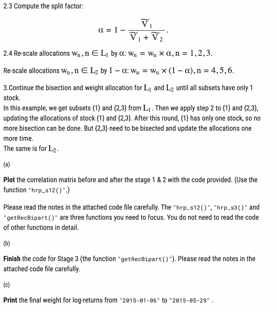 Solved Hierarchical Risk Parity (HRP) combines the ideas of | Chegg.com