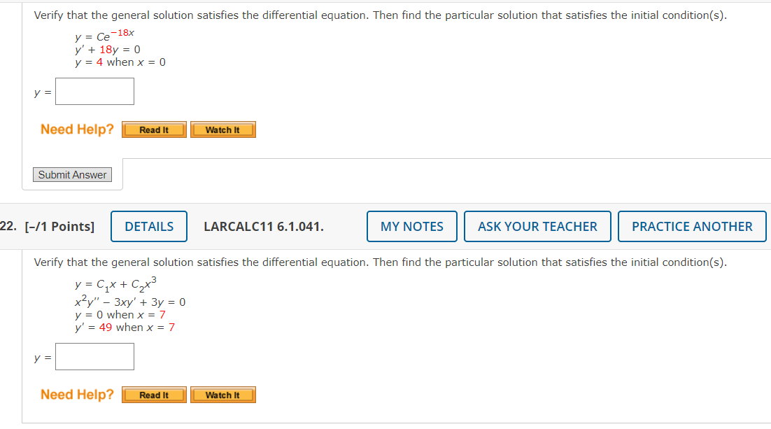 Solved Verify that the general solution satisfies the | Chegg.com Solved Verify that the general solution satisfies the | Chegg.com