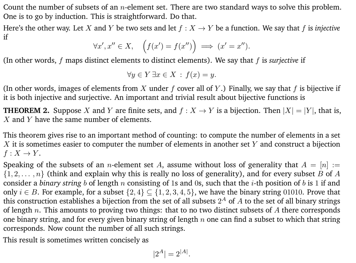 Solved Count the number of subsets of an n-element set. | Chegg.com