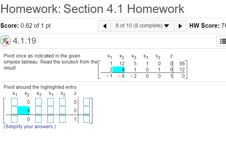 Solved Homework: Section 4.1 Homework Score: 0.62 of 1 pt % | Chegg.com