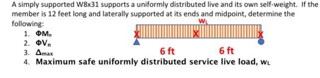 Solved A simply supported W8x31 supports a uniformly | Chegg.com