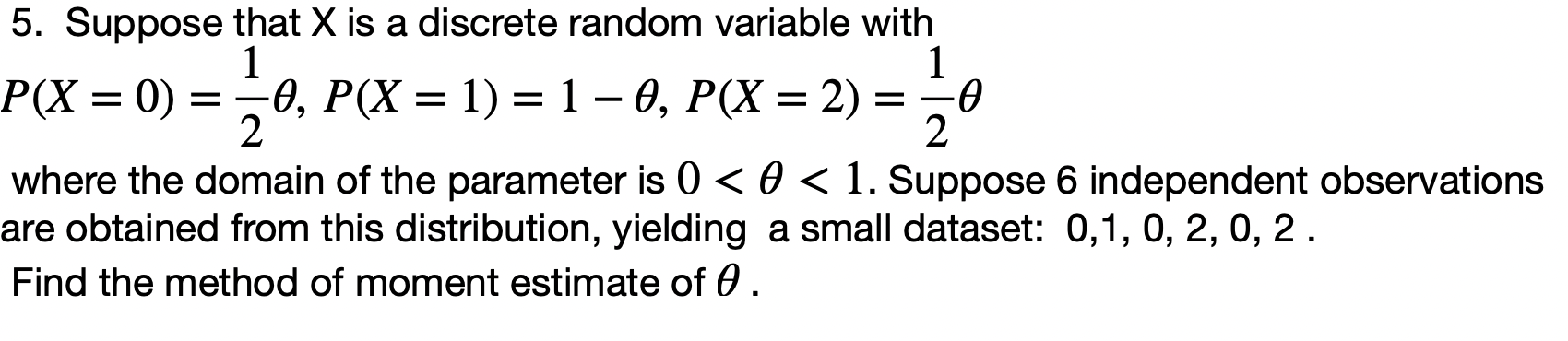 Solved 5. Suppose that X is a discrete random variable with | Chegg.com