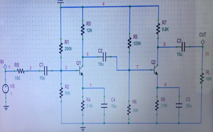Solved For the given multistage transistor circuit find the | Chegg.com