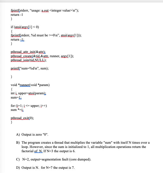 Solved fpintf(stderr, "usage: a.out \n"); return - 1 } if | Chegg.com