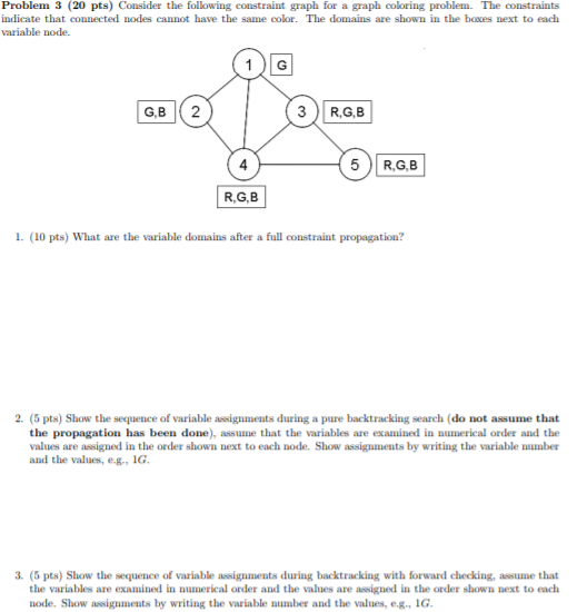 Problem 3 (20 pts) Consider the following constraint | Chegg.com