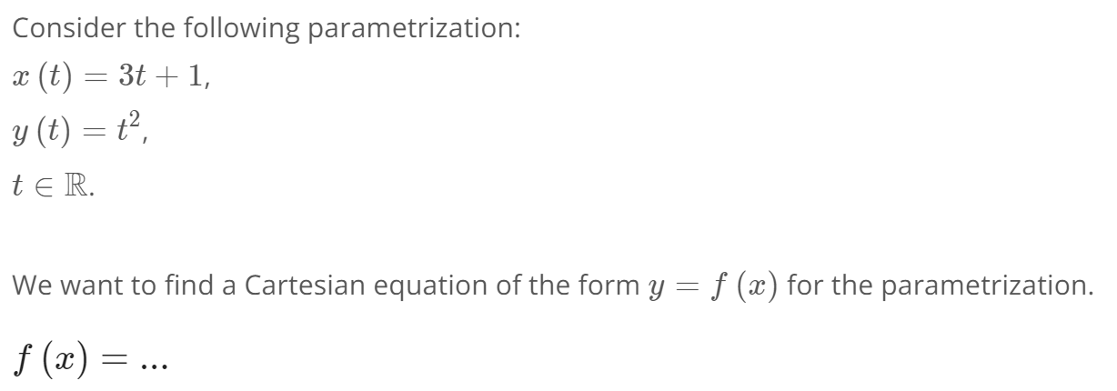Solved Consider the following parametrization: | Chegg.com
