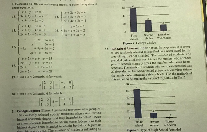 Solved In Exercises 13-18, use an inverse matrix to solve | Chegg.com