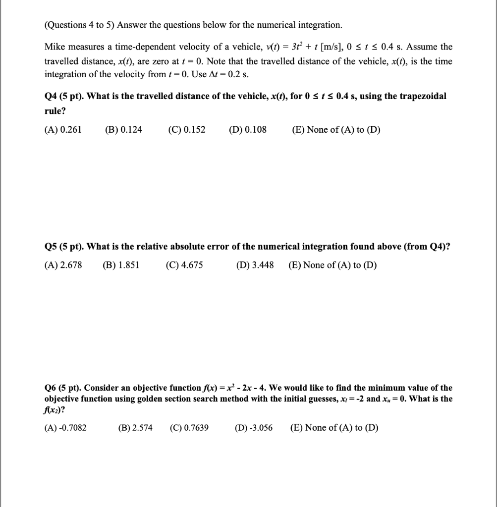 Solved (Questions 4 to 5) Answer the questions below for the | Chegg.com