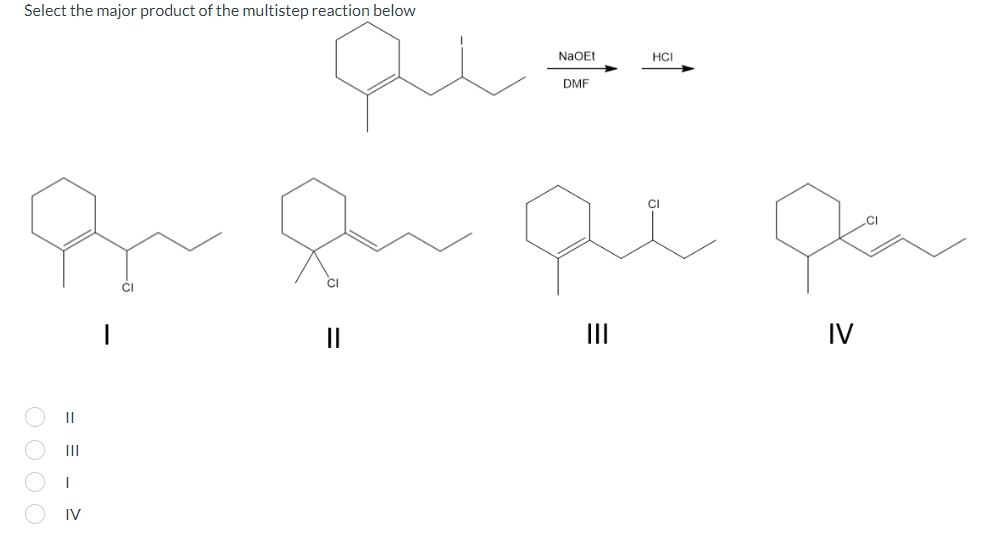 Solved Select the major product of the multistep reaction | Chegg.com
