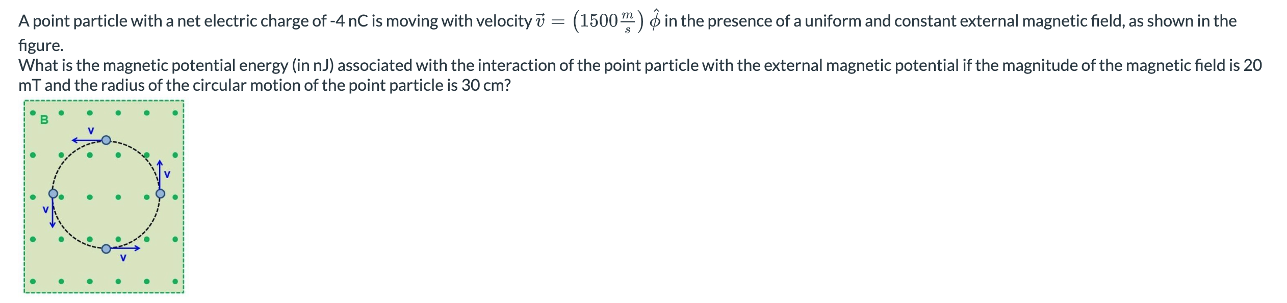Solved A point particle with a net electric charge of −4nC | Chegg.com