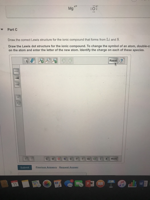 Solved Mg Part C Draw the correct Lewis structure for the | Chegg.com