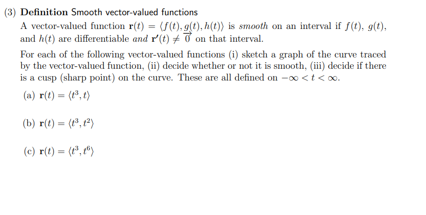 Solved (3) ﻿Definition Smooth vector-valued functionsA | Chegg.com
