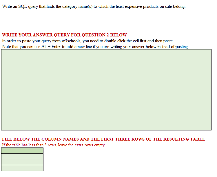 Solved Write An Sql Query That Finds The Category Names To 9599