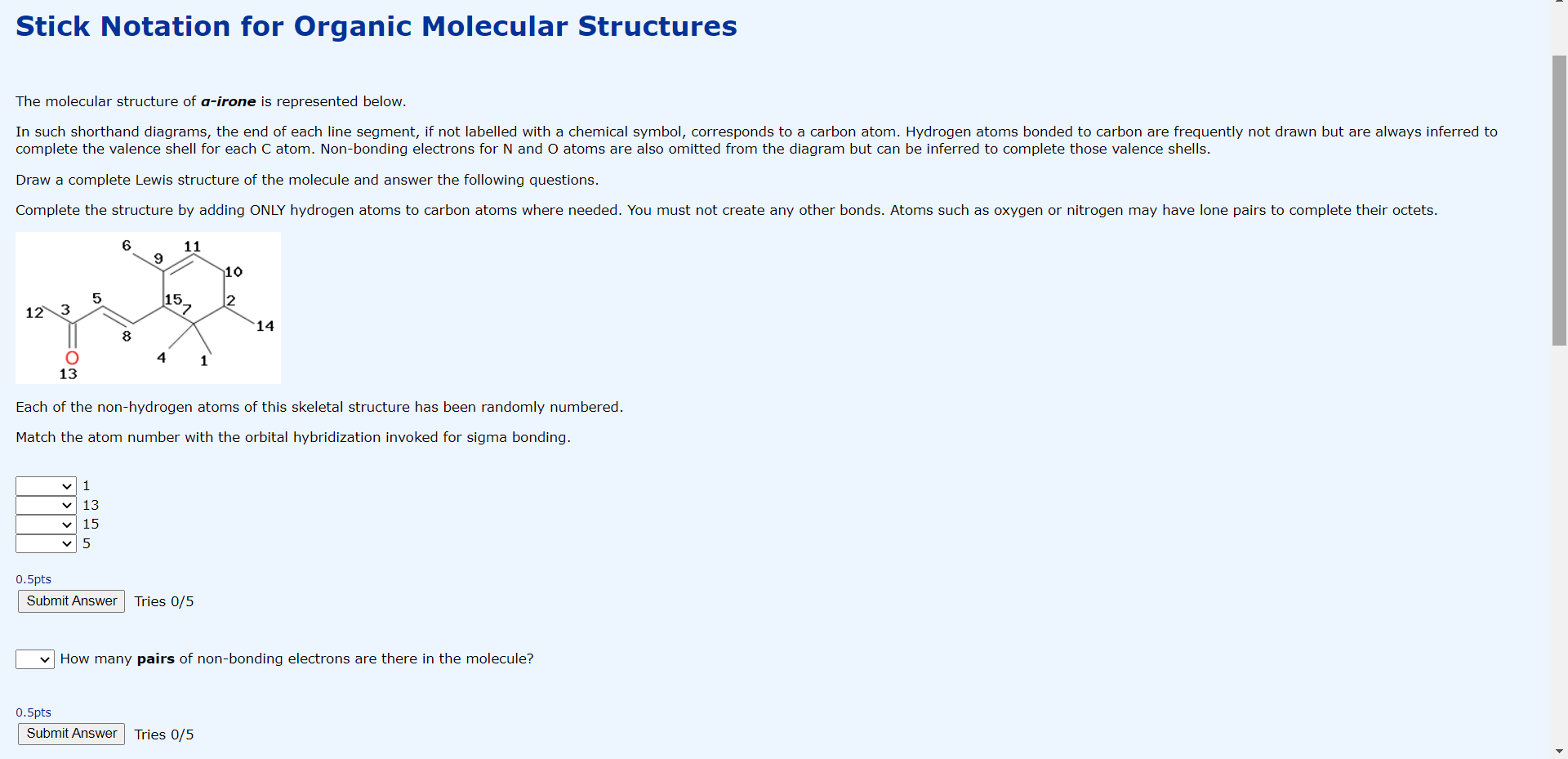 Solved Stick Notation for Organic Molecular Structures The | Chegg.com
